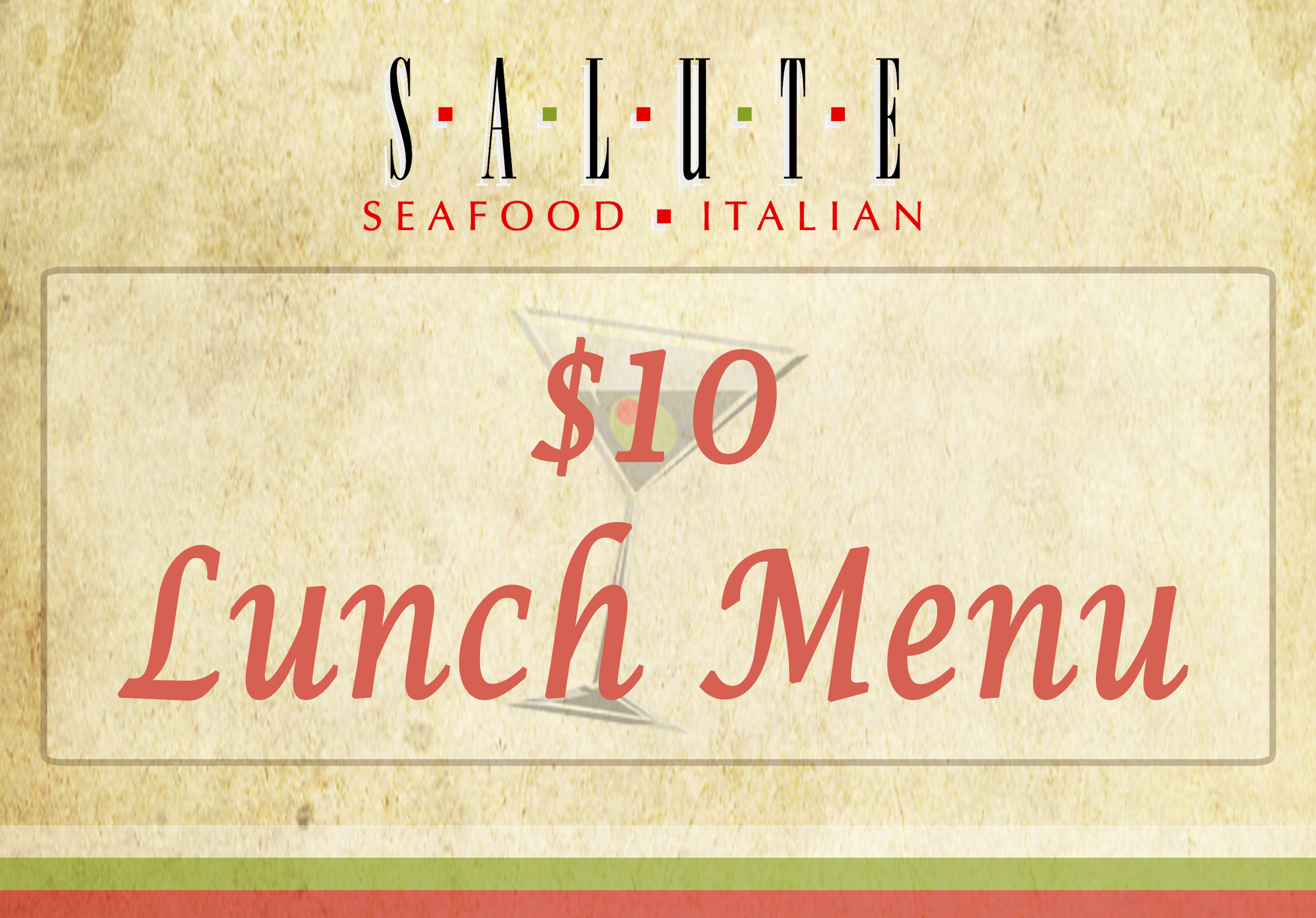 Salute Italian and Seafood Restaurant Menu | Gulfport MS 39501